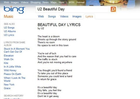 New update brings free music streaming, TV and more to Bing